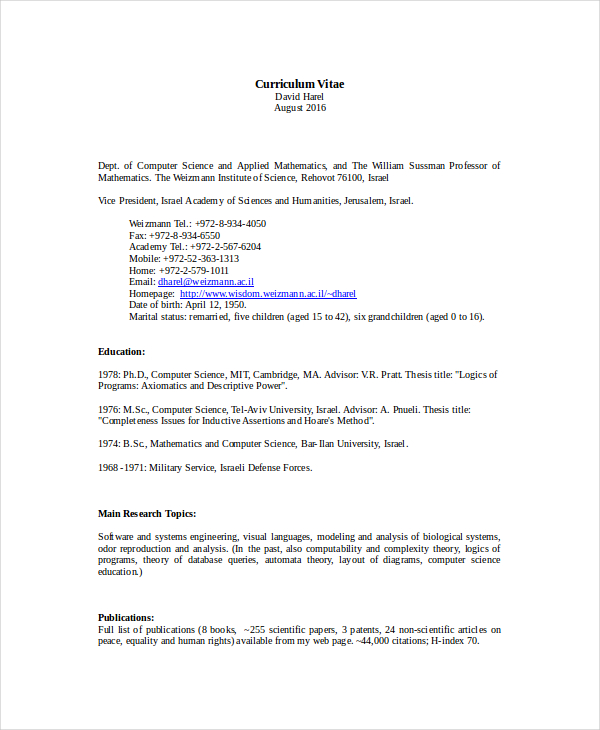 Computer Science Resume Template - 8+ Free Word, PDF Documents Download