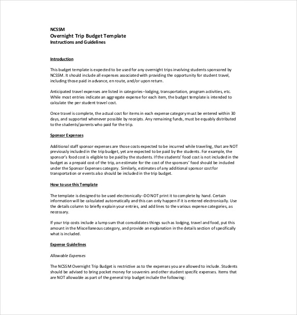 18+ Travel Budget Template in Google Docs | Google Sheets | MS Excel ...