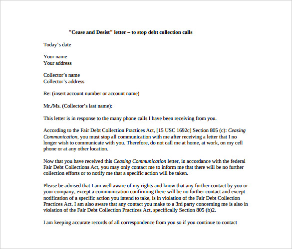 Cease and Desist Letter Template – 7+ Free Word, PDF Documents Download!