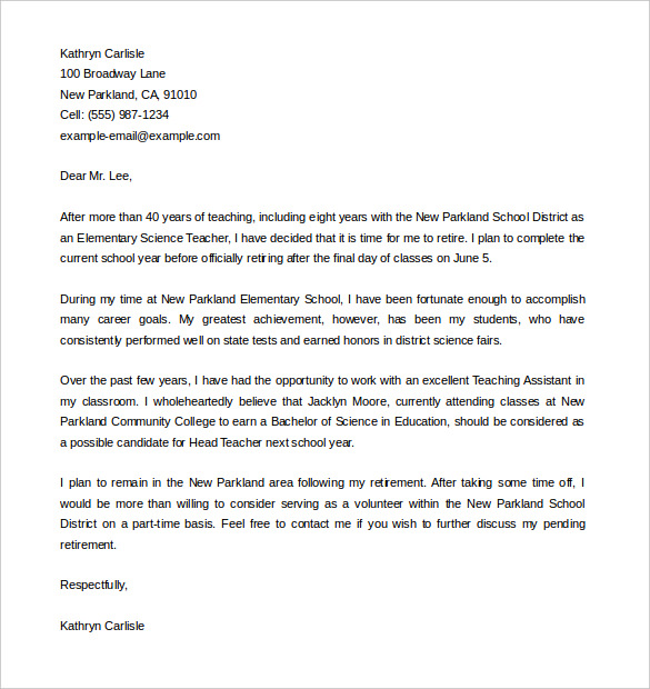 23 Retirement Letter Templates Word PDF