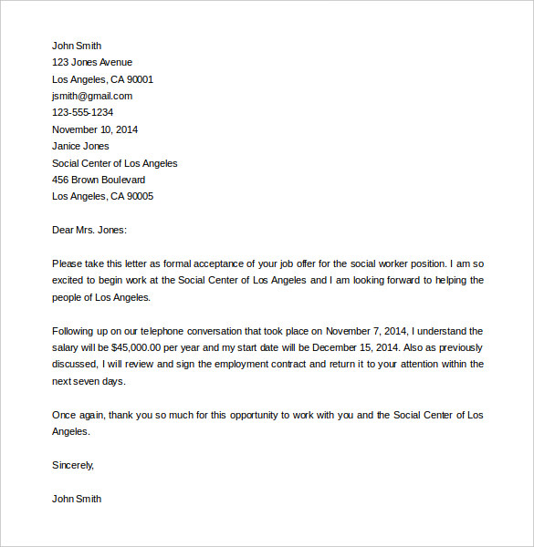 Acceptance Letter Template 31 Free Word PDF Documents Download 