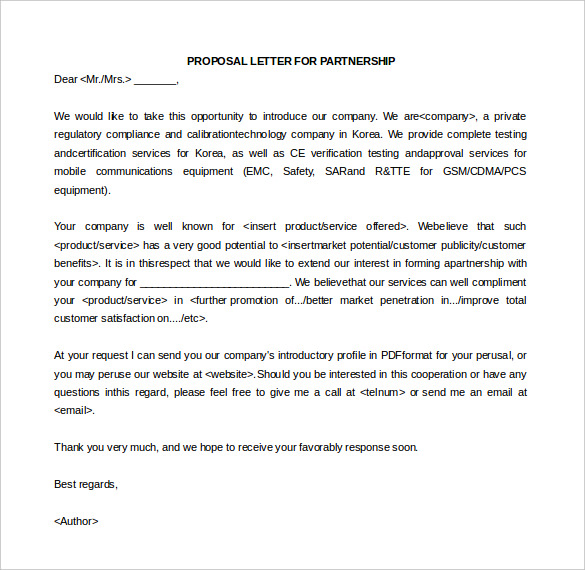 Proposal Letter Templates 16 Free Word Excel PDF Formats Samples 