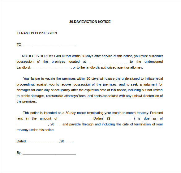 11 Eviction Letter Template DOC PDF