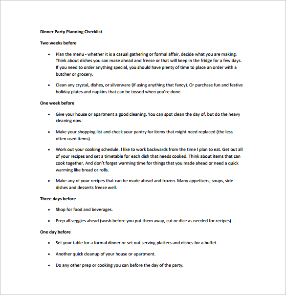 Party Planning Templates - 16 Free Word, PDF Documents Download