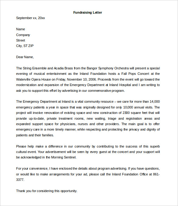 Fundraising Letter Template 7 Free Word PDF Documents Download 