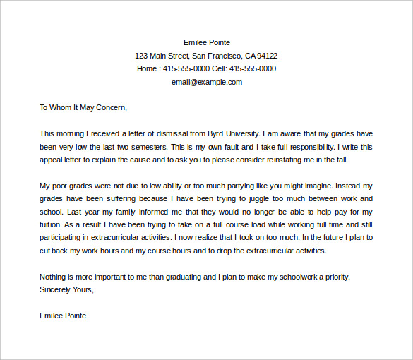 Dismissal Letter Template