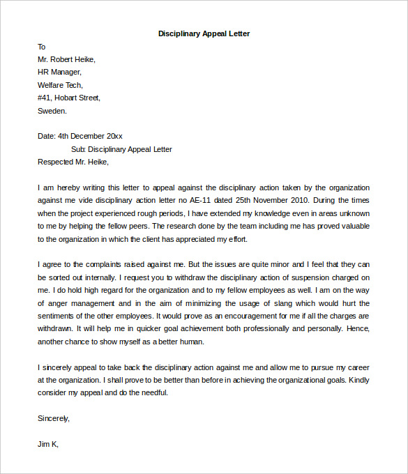 19+ Appeal Letter Templates - PDF, DOC