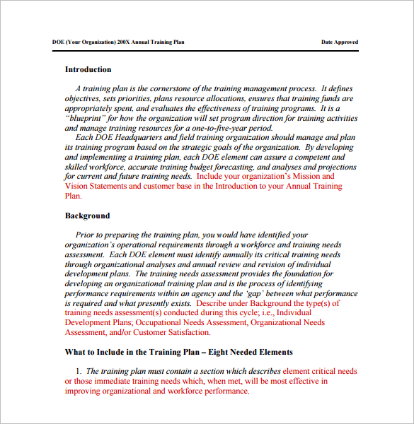 16+ Training Plan Templates - Word, PDF