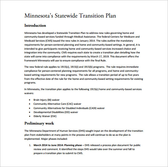 26+ Transition Plan Templates - Free Word, PDF Documents Download!