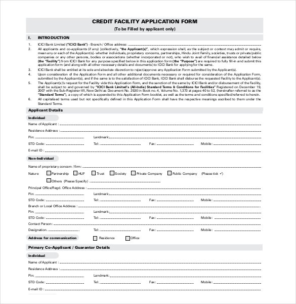 Credit Application Template - 35 + Examples in PDF, Word, Google Docs, Apple Pages