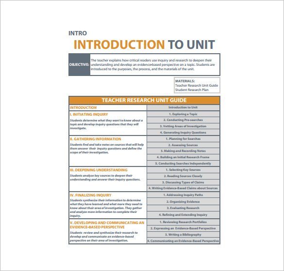Unit Plan Template - 5 Free Word, PDF Documents Download