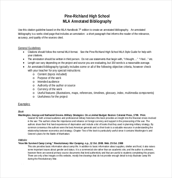 Example Of Annotated Bibliography Mla 7 How To Write An Annotated 