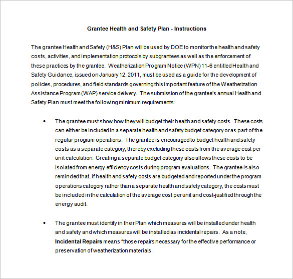17+ Health and Safety Plan Templates - Free Sample, Example, Format ...