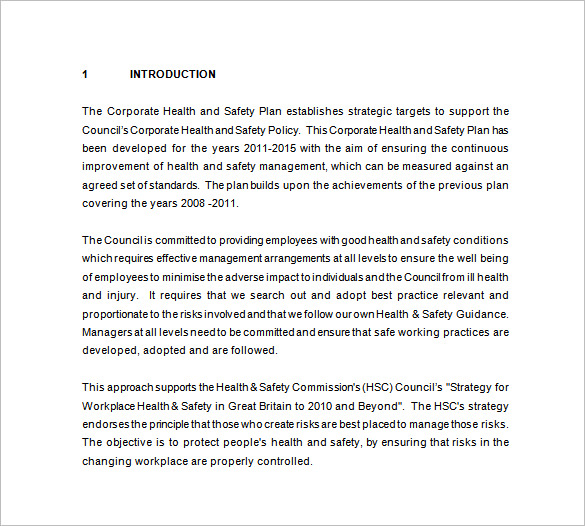 17+ Health and Safety Plan Templates - Free Sample, Example, Format ...