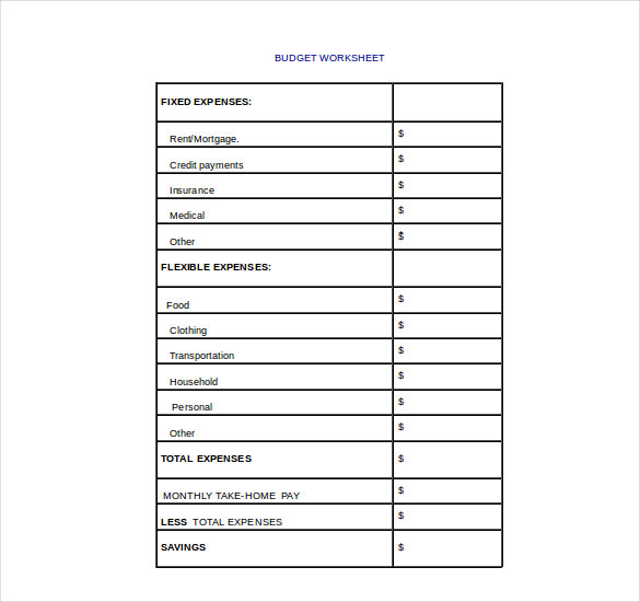 12 College Budget Templates Free Sample Example Format Download 