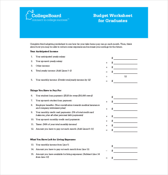12+ College Budget Templates - Free Sample, Example, Format Download!