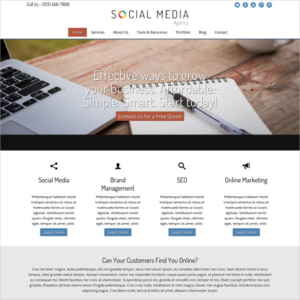28+ Social Media Website Themes & Templates