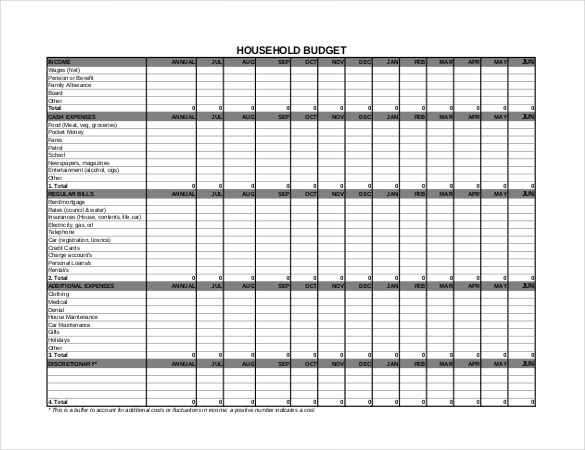 13 Household Budget Templates Free Sample Example Format Download 
