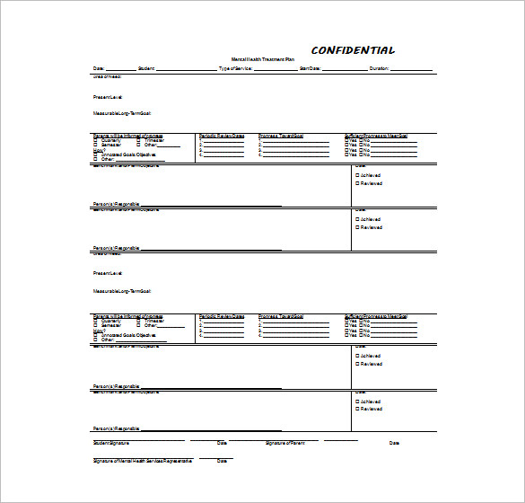 8+ Treatment Plan Templates