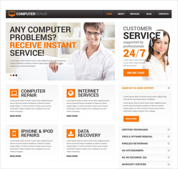 28+ Computer Repair Website Themes & Templates