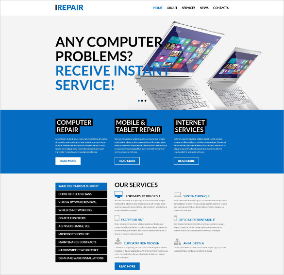 28+ Computer Repair Website Themes & Templates