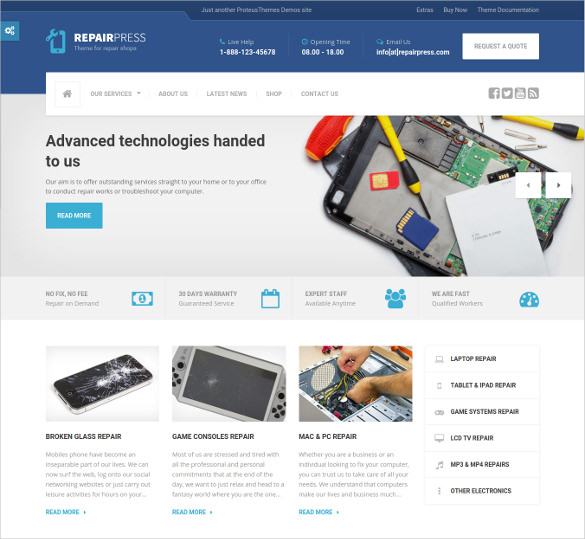 28+ Computer Repair Website Themes & Templates