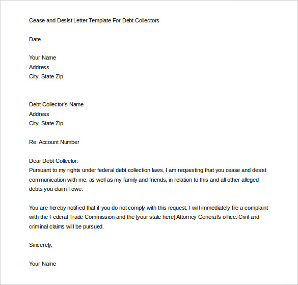 Cease and Desist Letter Template - 16+ Free Sample Example Format