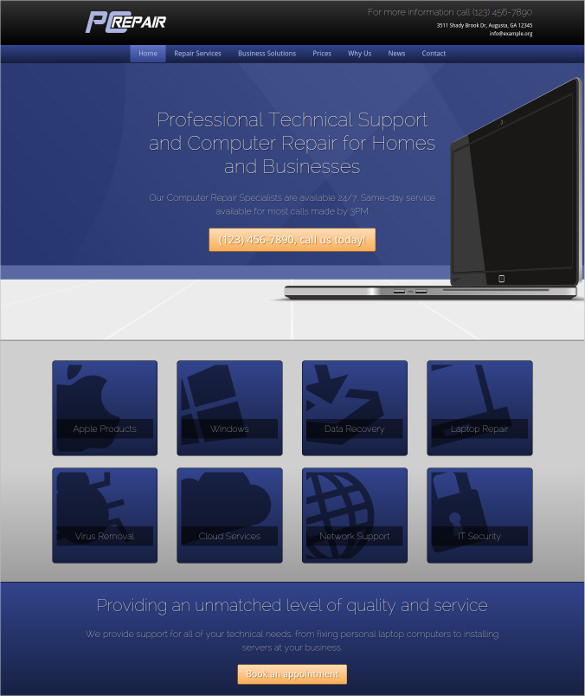 28+ Computer Repair Website Themes & Templates