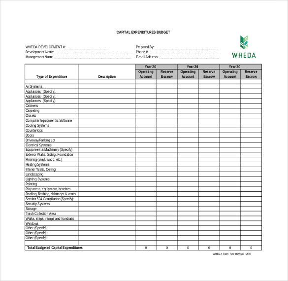 11+ Expenditure Budget Templates -Word, PDF, Excel