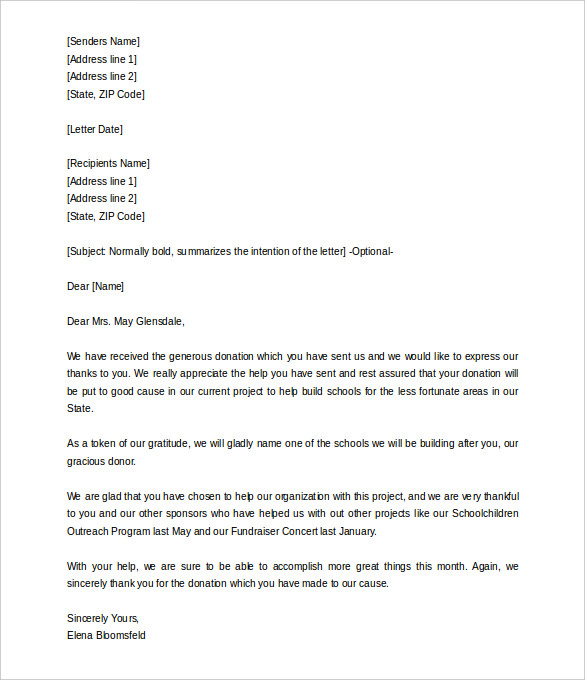 Donation Letter In Memory Of Someone Template Bangmuin Image Josh