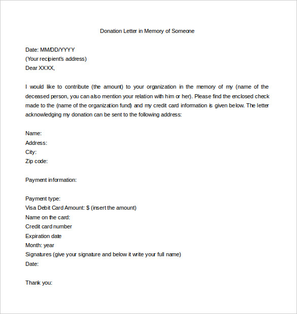 13 Donation Letter Templates Sample Example Format Download 