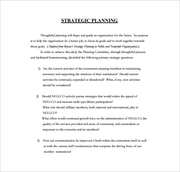 Strategic Business Plan Template 5 Free Word Documents