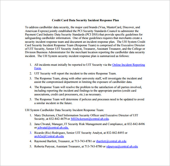 11+ Incident Response Plan Templates - PDF, Word Format Download!