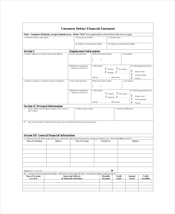 Financial Statement Template - 16+ Free Word, Excel, PDF Documents Download