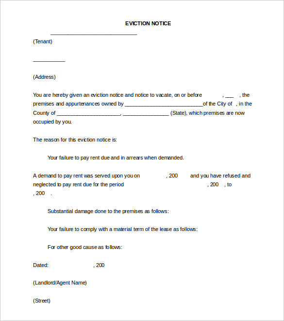 10+ Eviction Letter Templates - Free Sample, Example Format Download!