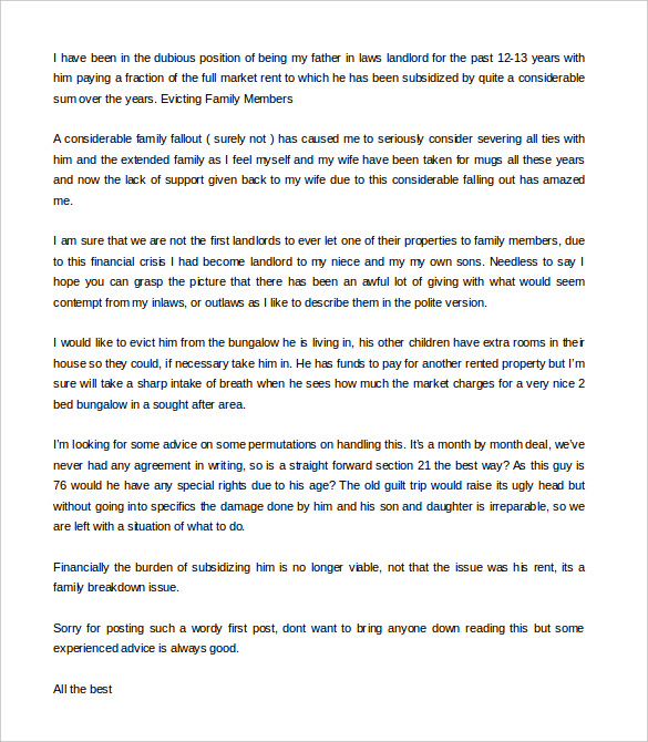 10 Eviction Letter Templates Free Sample Example Format Download 