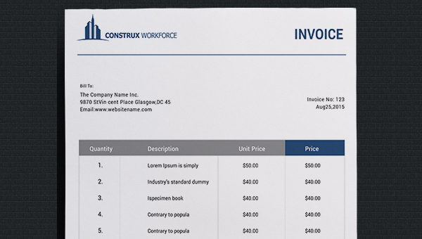 Architecture Invoice Template