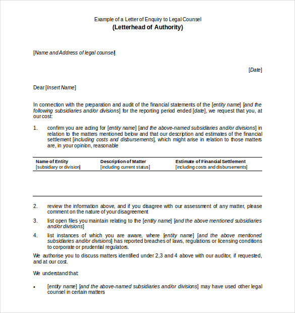 Free 13+ Legal Letter Templates- Free Sample, Example Format Download!