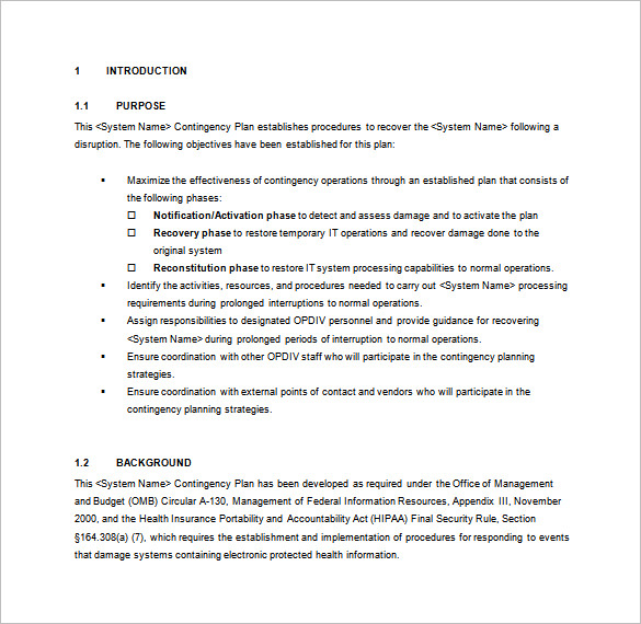 10+ Contingency Plan Templates - Word, PDF