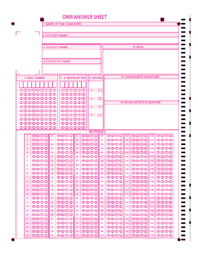 9+ Printable Answer Sheet Templates, Samples & Examples