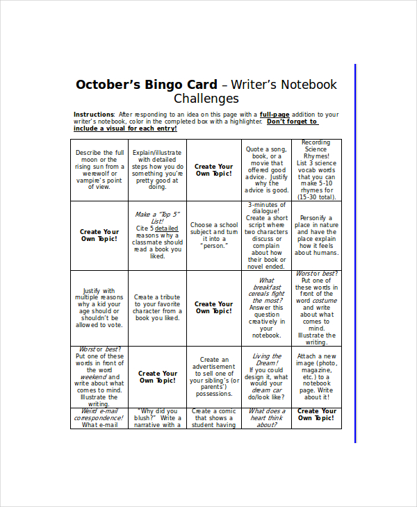 Word Bingo Template - 16+ Word Documents Download