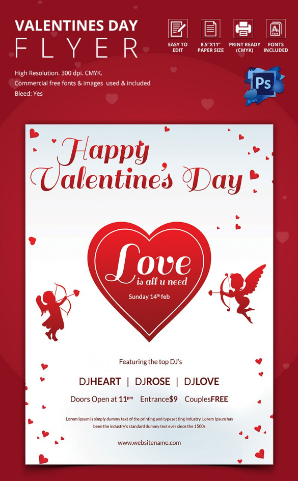 53 Fabulous PSD Valentine Flyer Templates Designs Free Premium 