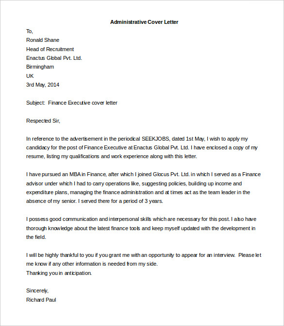 54 Free Cover Letter Templates PDF DOC Free Premium Templates