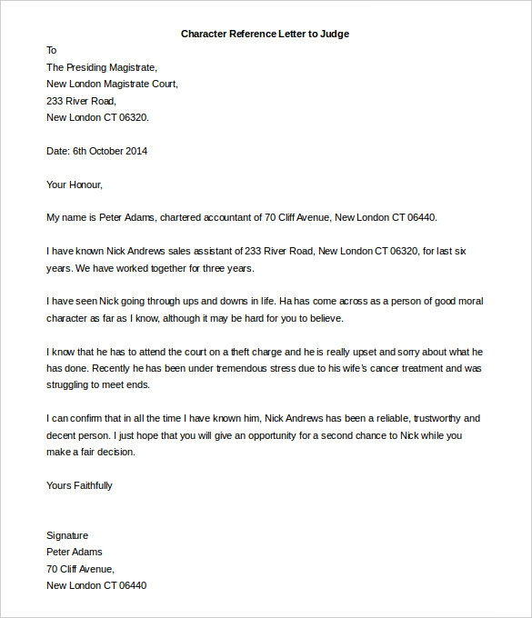 Letter To Judge Template For Your Needs Letter Template Collection