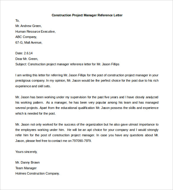 Reference Letter Templates - 29+ Word, PDF Documents Download!