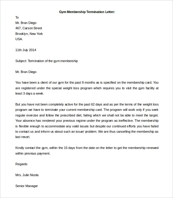 Termination Letter Template - 21+ Free Word Documents Download