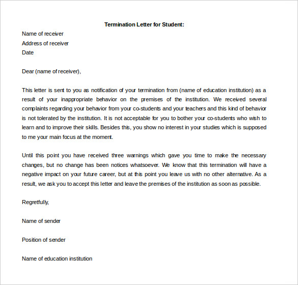 Termination Letter Template - 21+ Free Word Documents Download