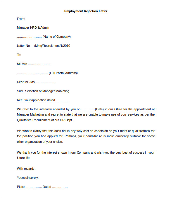 14+ Employment Letter Template - DOC, PDF