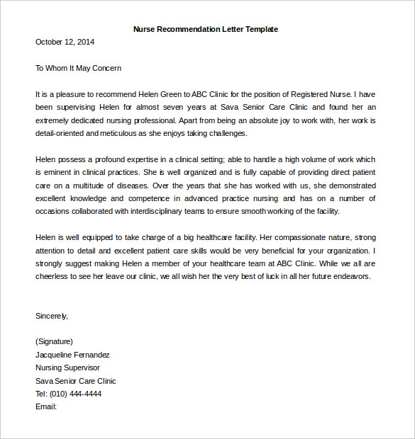 Letter Of Recommendation Templates New Concept