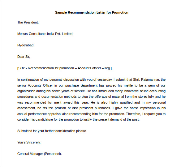 30+ Recommendation Letter Templates - PDF, DOC